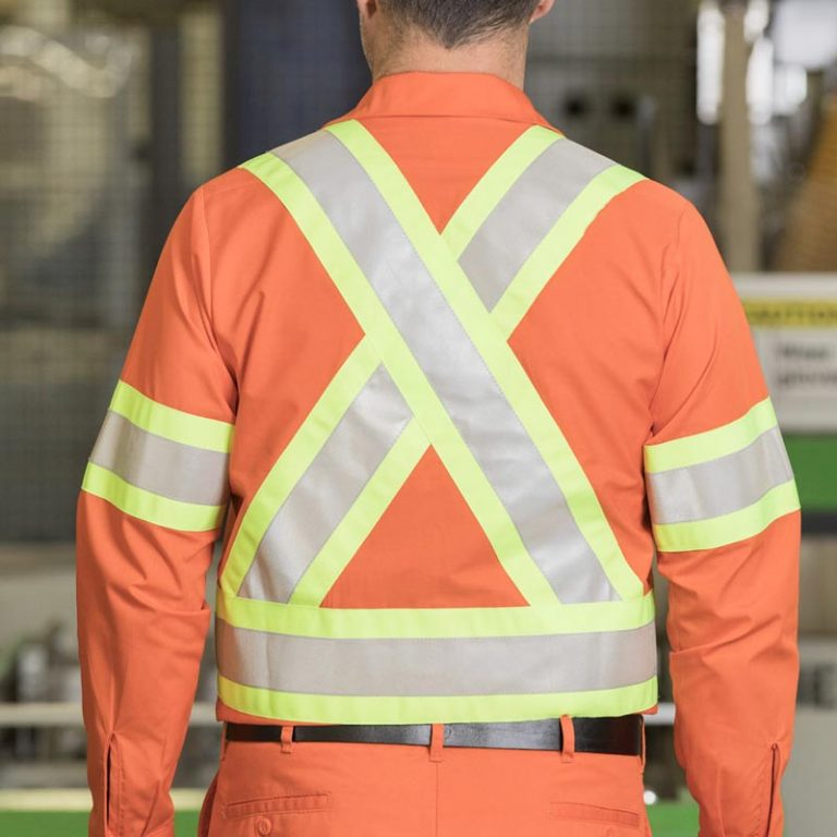 Poly/Cotton Work Shirt With 4" Reflective Tape - Premium Uniforms